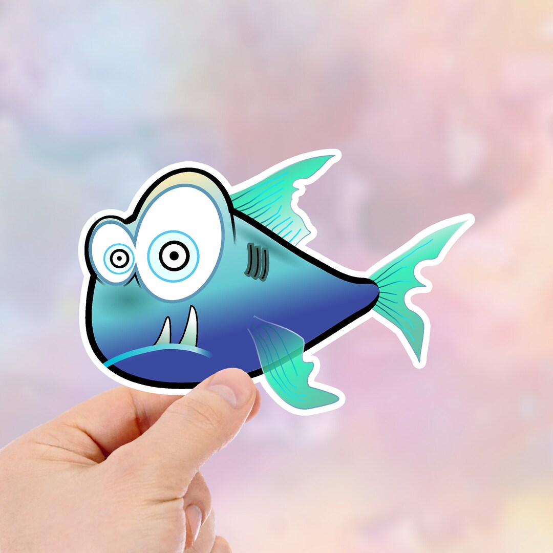 Blue Fish Sticker, Christmas Gift, Gift for Her, Cool Tumblr Stickers ...