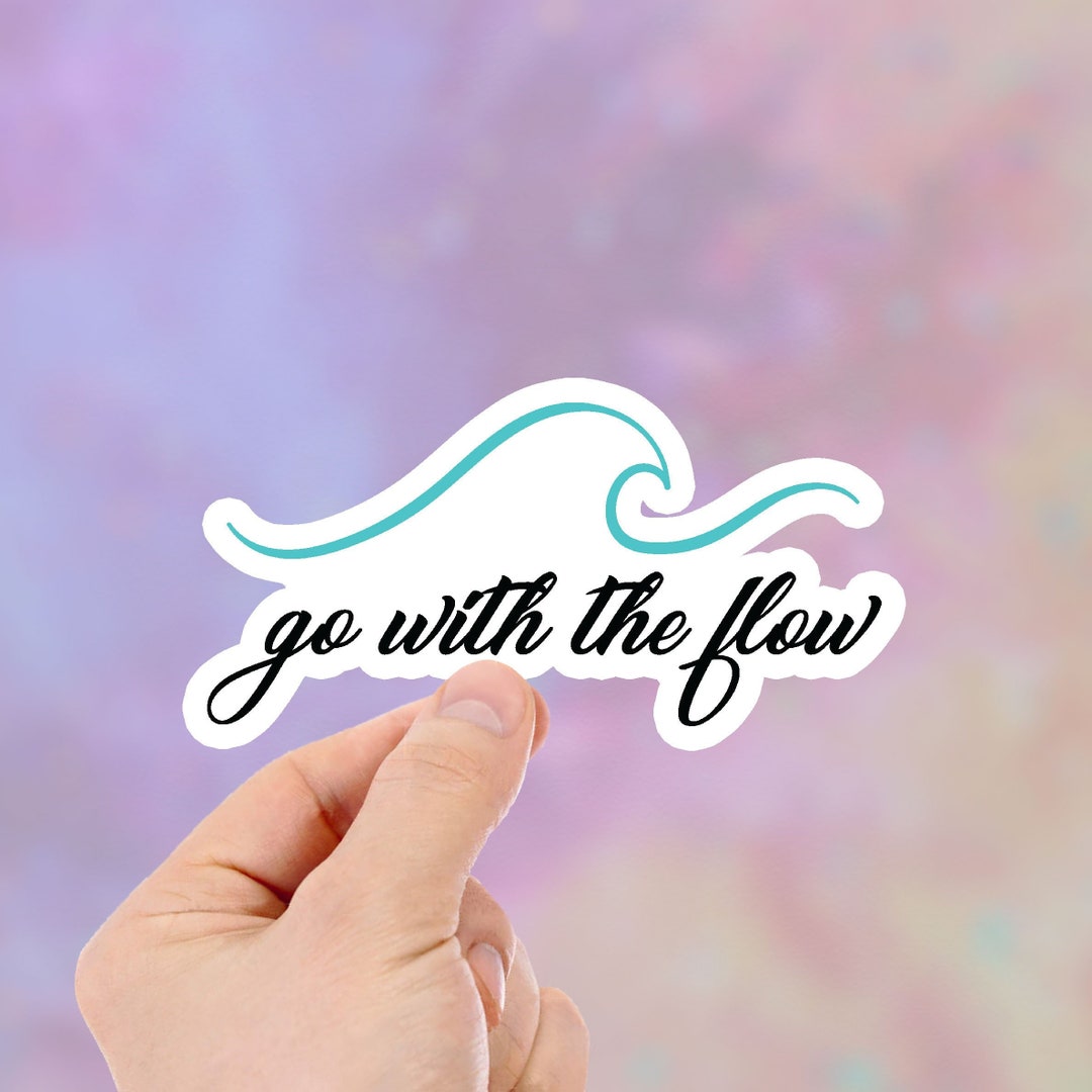 Go With the Flow Stickers, Funny Coffee Stickers, Coffee Stickers ...