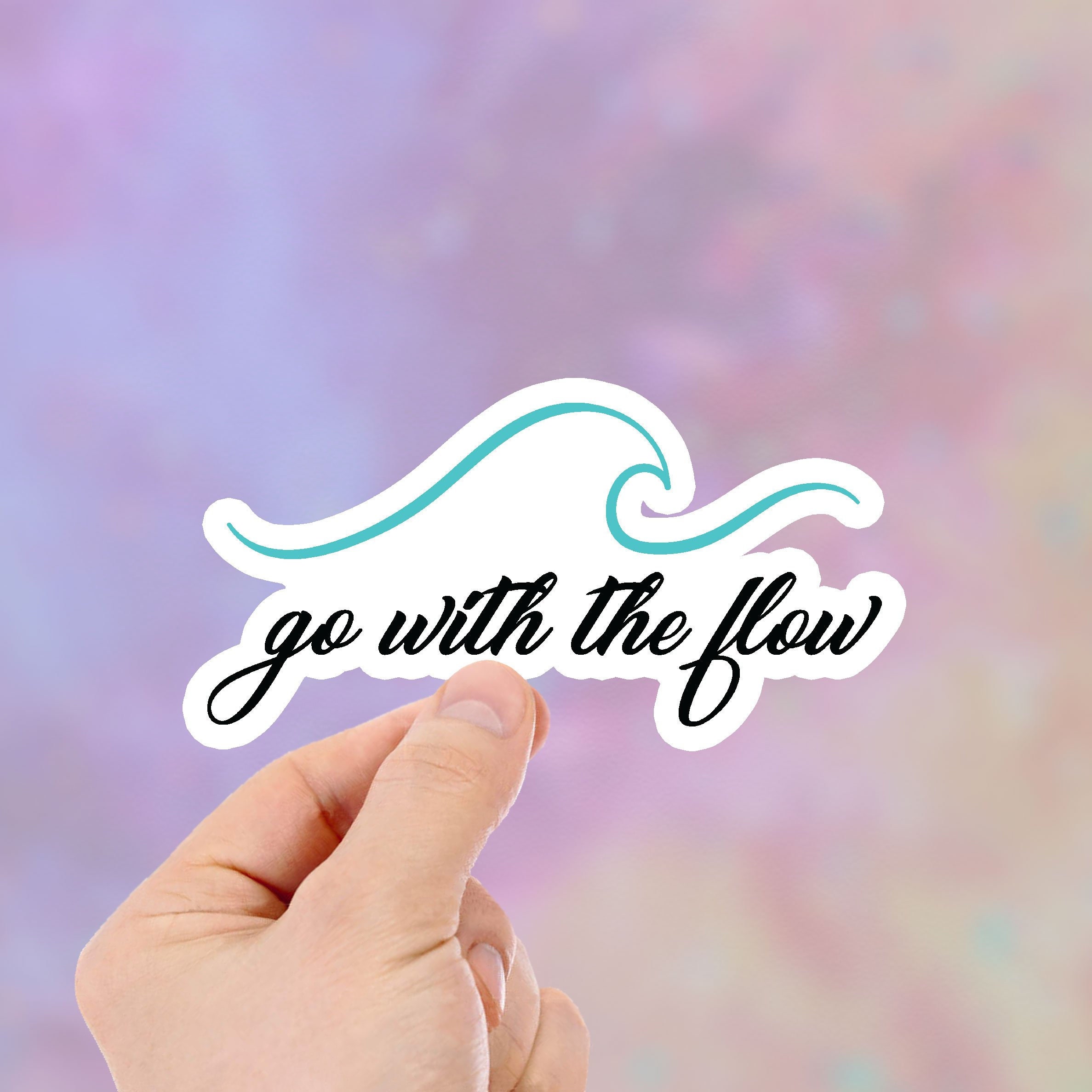 Go With the Flow Stickers Funny Coffee Stickers Coffee | Etsy