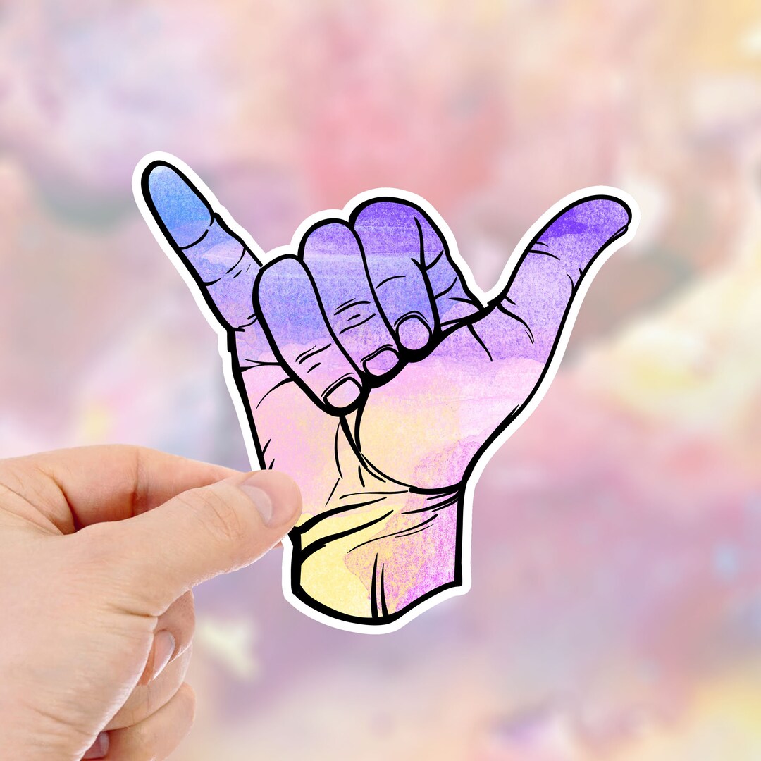 Shaka Hand Sticker, Shaka Tie Dye Hippie Sticker, Beach Water Sticker ...