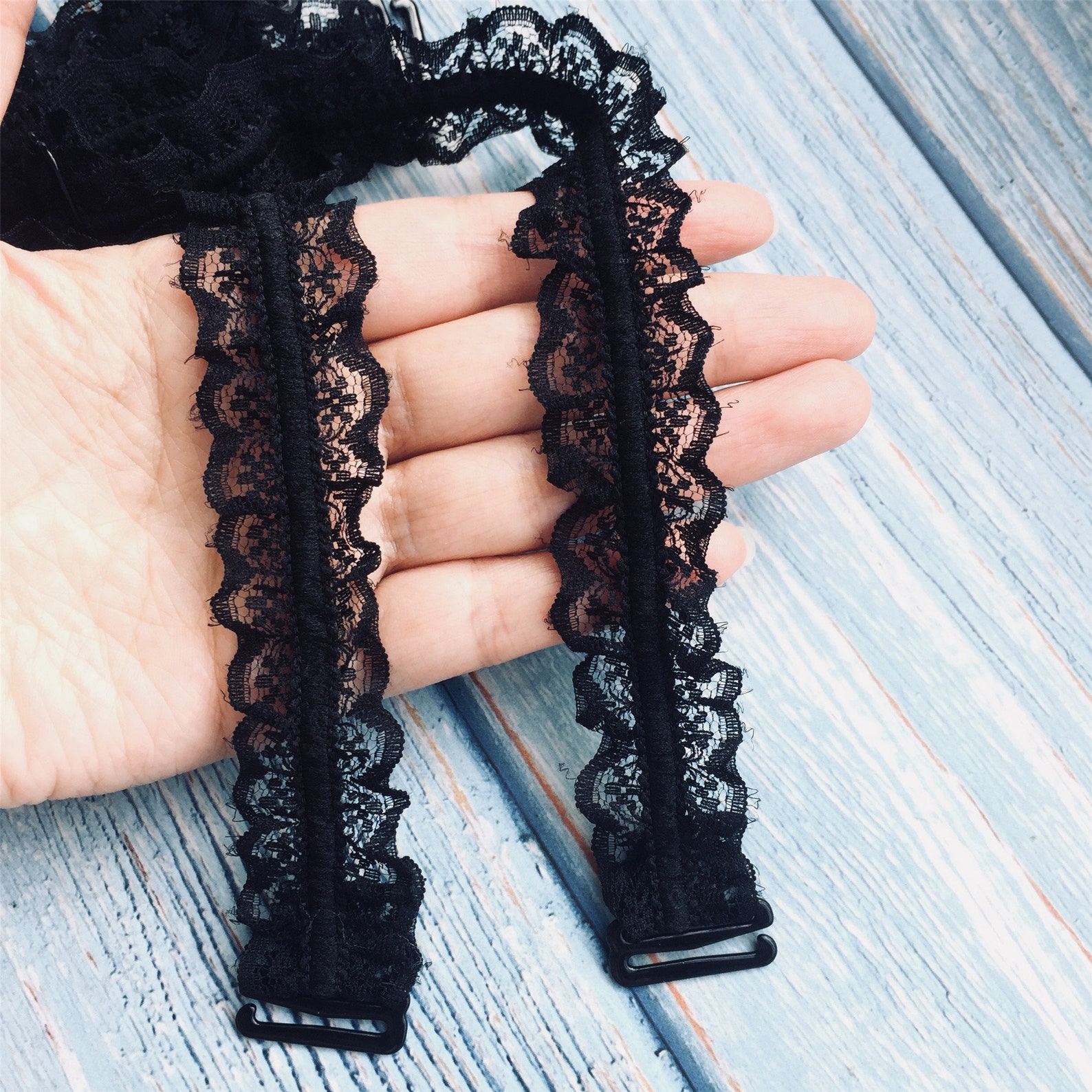 Black Lace Bra Strap | Etsy
