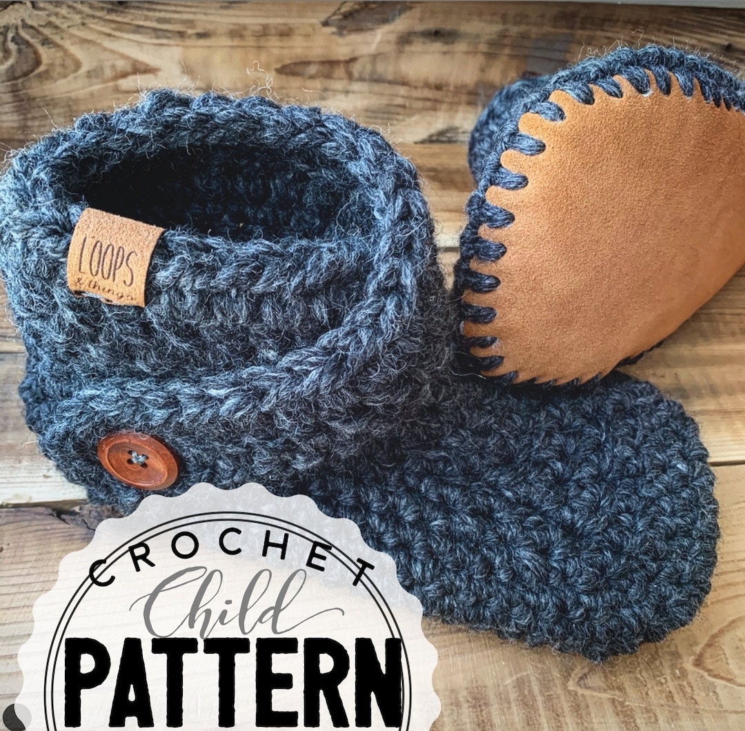 Crochet Child CLASSIC Slipper Pattern: 3 Styles, Sizes Toddler 10-child ...