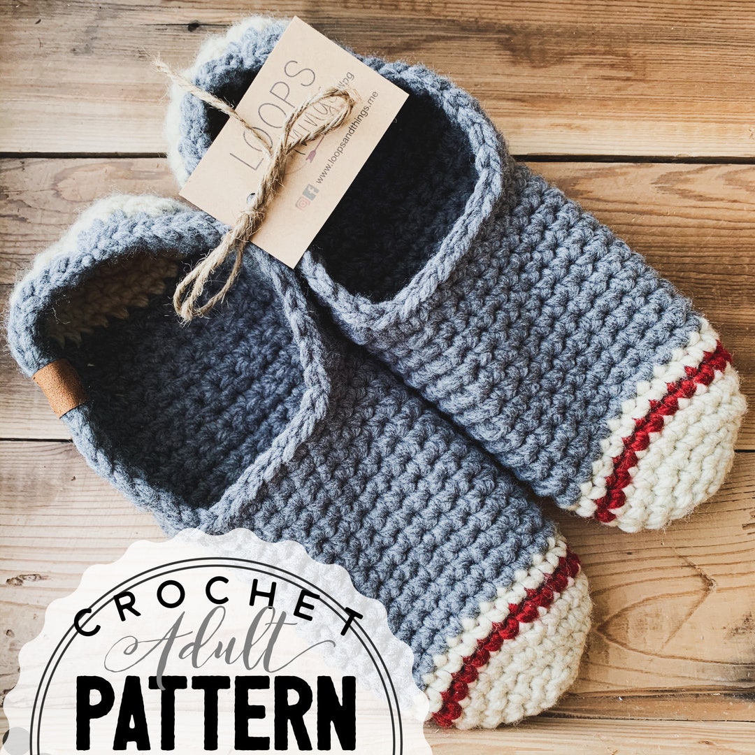 Adult CABIN SLIPPERS Crochet Pattern, Cabin Slippers, Adult Slippers ...