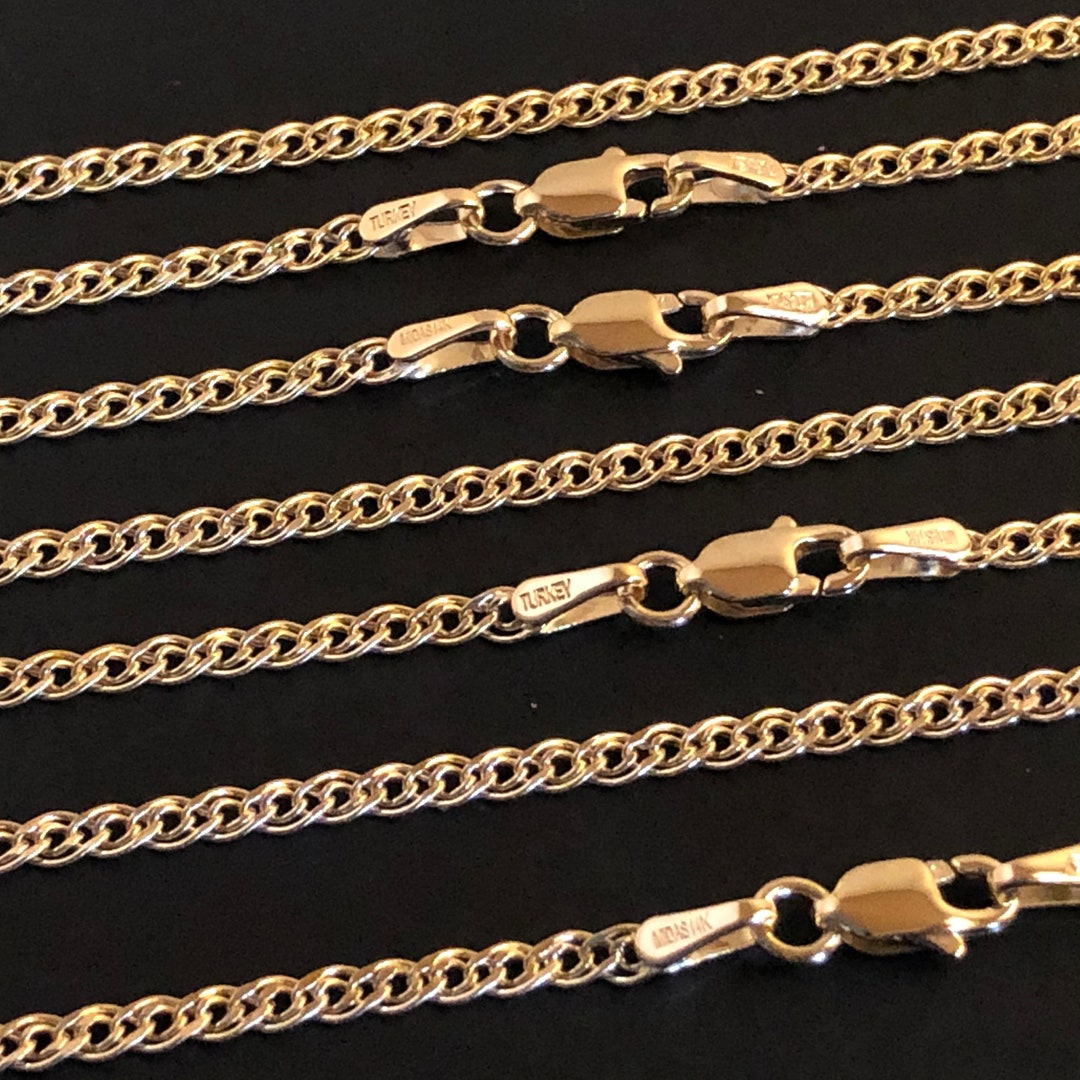 14 K Solid Yellow Gold 2.50 Mm Grand Nonna Chain Necklace 16", 18", 20 ...