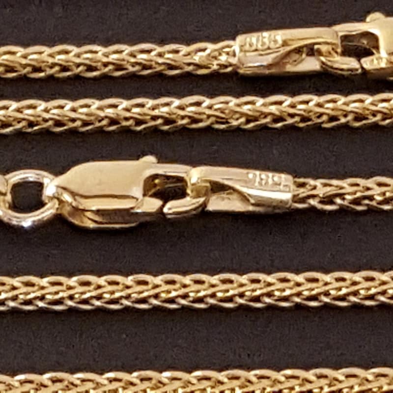 Solid Gold Wheat Chain - Etsy