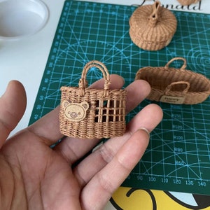 Exclusive Rattan Miniature Basket Storage for Dollhouse-miniature ...