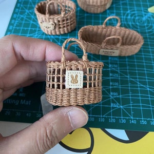 Exclusive Rattan Miniature Basket Storage for Dollhouse-miniature ...