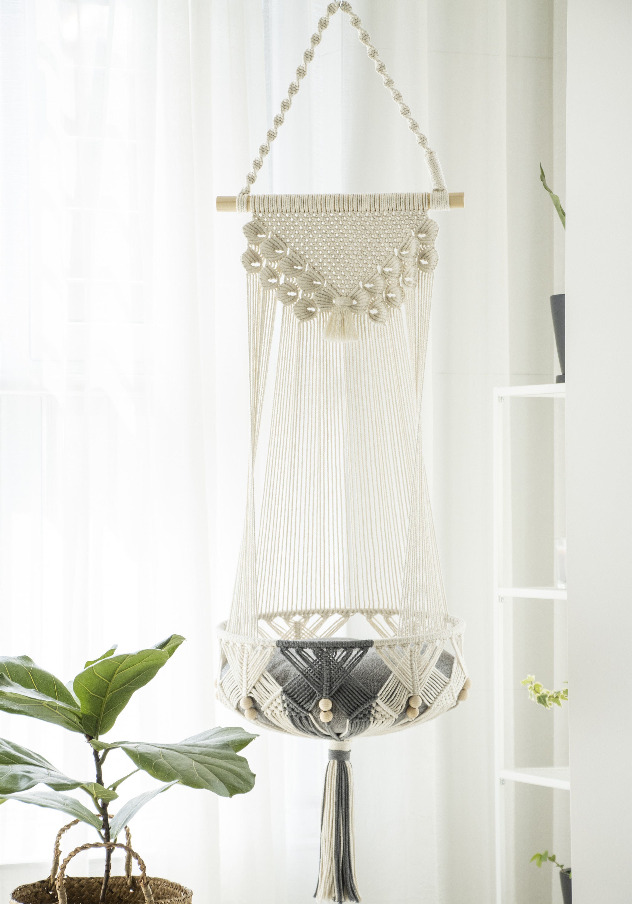 MODERN MACRAME Cat Hammock Hanging Cat Bed Handwoven Macrame - Etsy