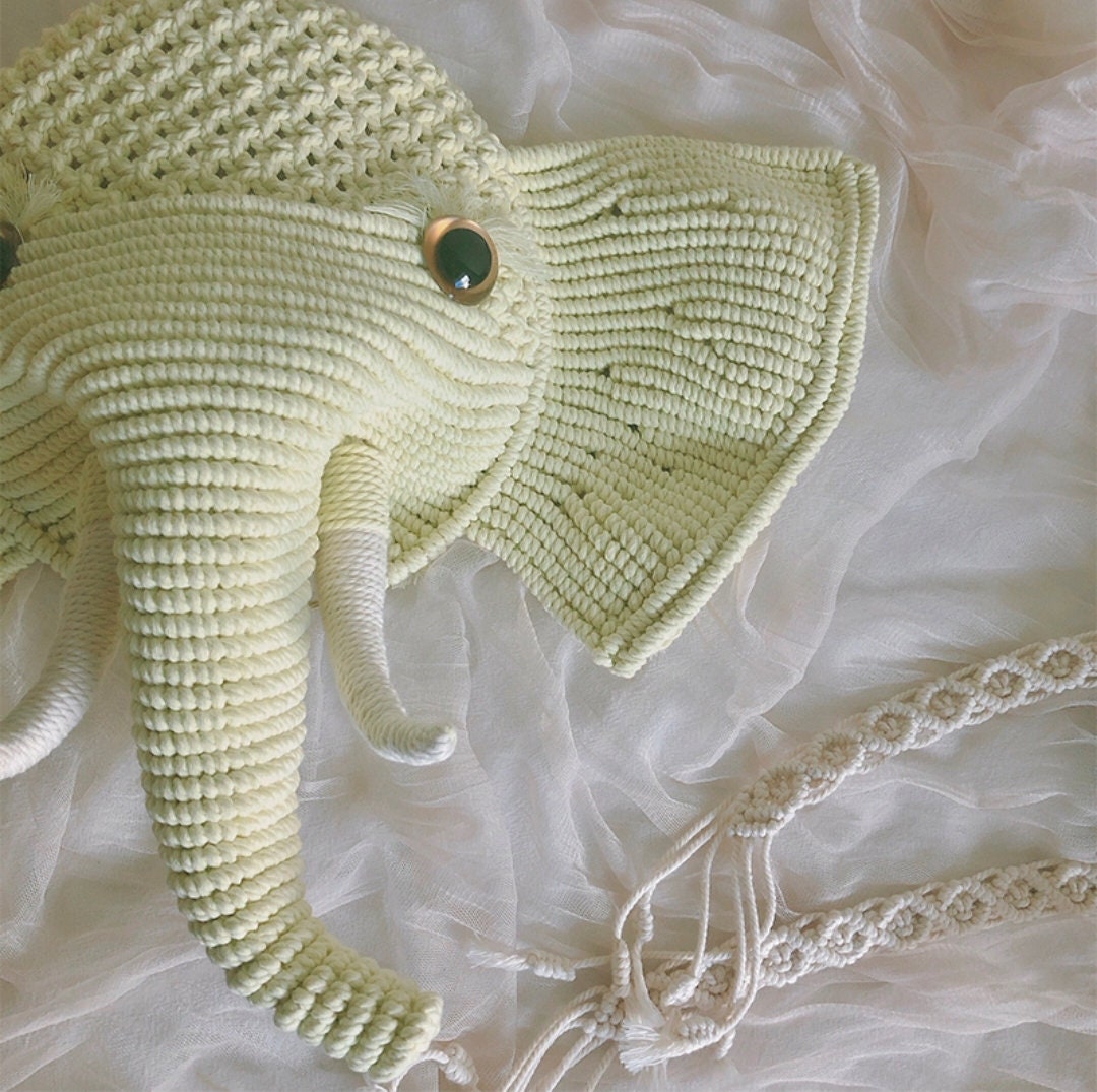 DIY Macrame Kit for Exclusive Elephant Head english Version | Etsy