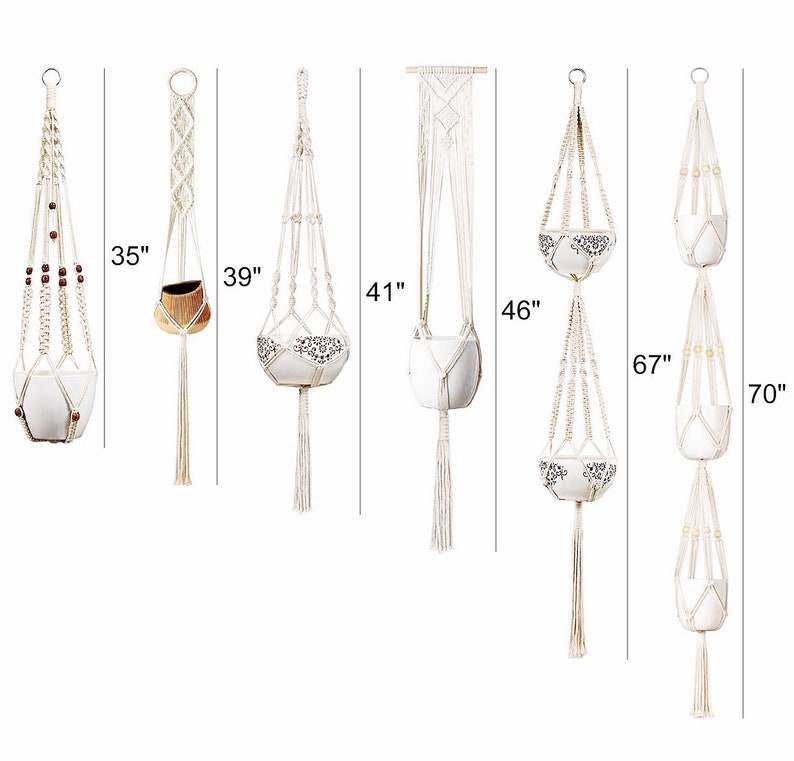 6 Pack Macrame Plant Hangers Set of 6 Boho Plant Hangers | Etsy