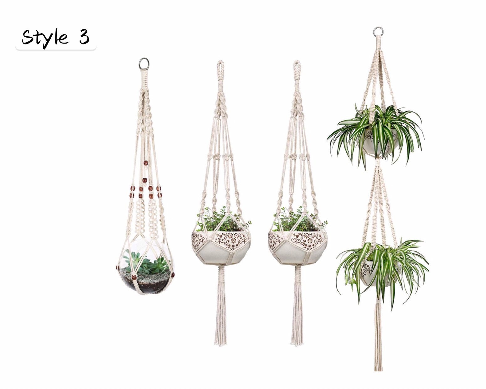 4 Pack Macrame Plant Hangers for Indoor Planters Hanging | Etsy