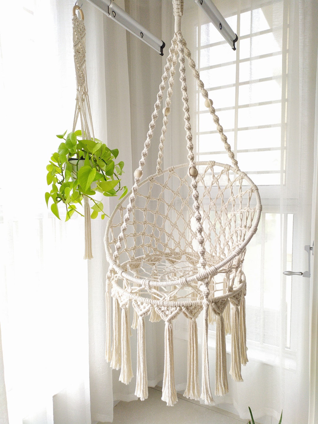 Hanging Macrame Cat Basket, Macrame Cat Swing, Macrame Cat Hammock ...