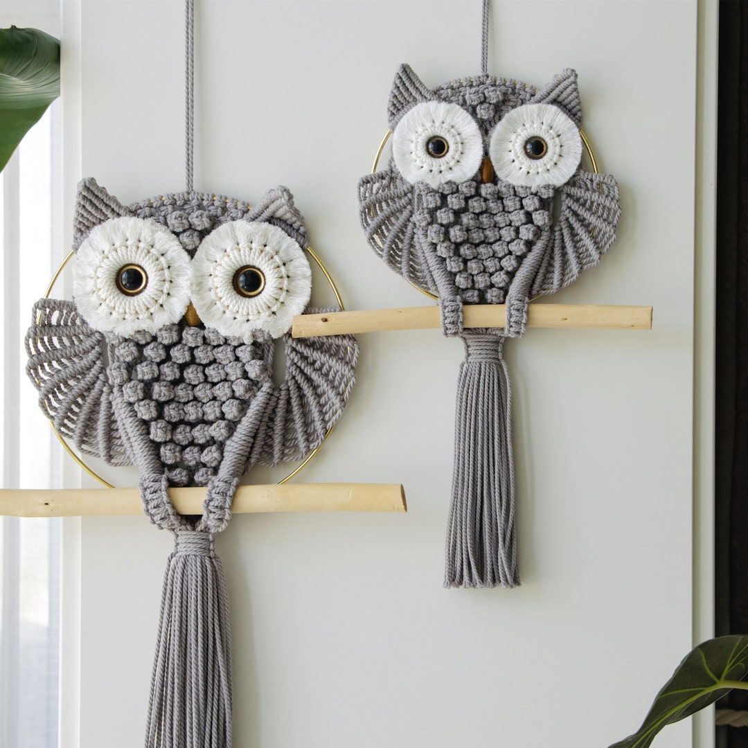 Beginner Level PDF Patterns for Macrame Owl Wall Hanging, 20 Steps Pdf ...