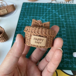 Exclusive Rattan Miniature Basket Storage for Dollhouse-miniature ...