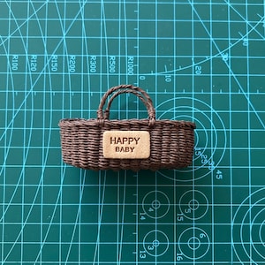 Handmade Rattan Miniature Basket for Tiny Jars & Bottles, Vintage ...