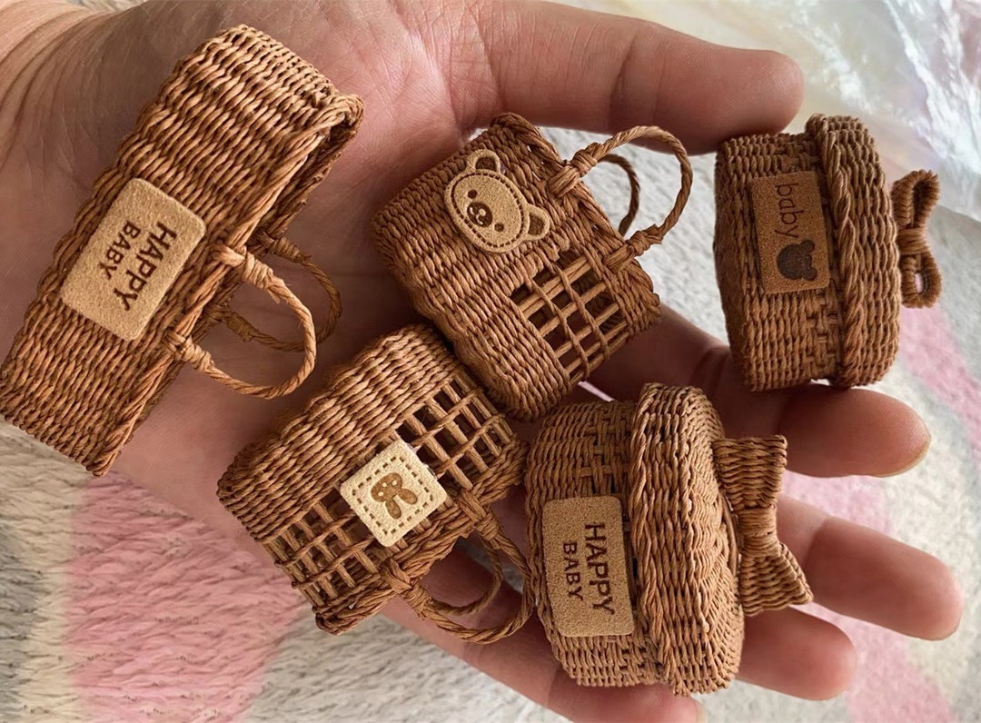 Exclusive Rattan Miniature Basket Storage for Dollhouse-miniature ...