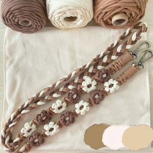 BEGINNER LEVEL / Macrame Tutorial / Learn Macrame / Macrame Bag Strap / Macrame Bag Hanger ...