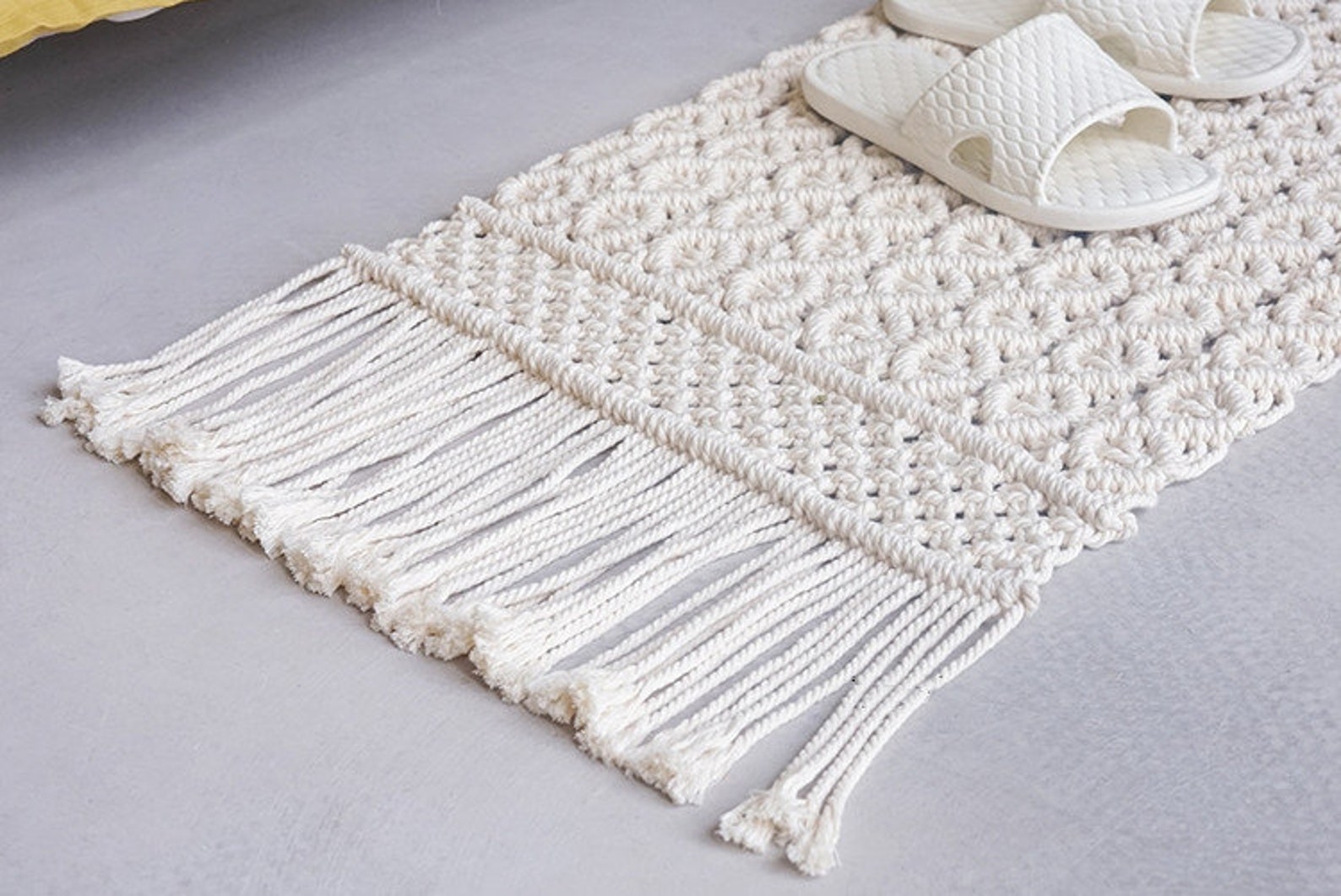 Macrame Rug Macrame Bedside Mat Macrame Carpet Boho Rug | Etsy