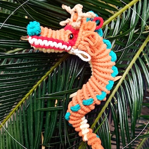 Beginner Macrame Dragon PDF Pattern, Macrame PDF Tutorial, Macrame Pattern With Step Be Step ...