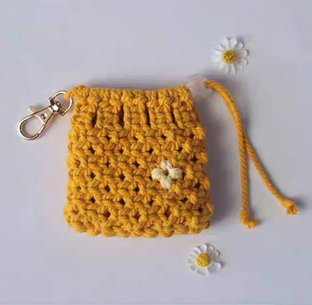 Beginner Level Macrame Pattern for Earphone Bag - Coin Purse Macrame ...
