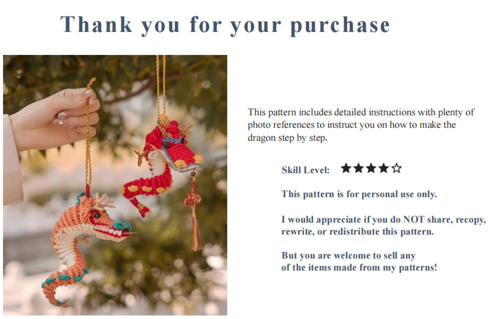 Beginner Macrame Dragon PDF Pattern, Macrame PDF Tutorial, Macrame ...