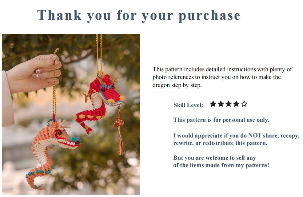 Beginner Macrame Dragon PDF Pattern, Macrame PDF Tutorial, Macrame ...