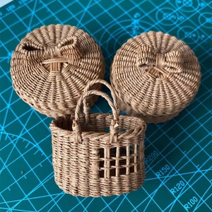 Exclusive Rattan Miniature Basket Storage for Dollhouse-miniature ...