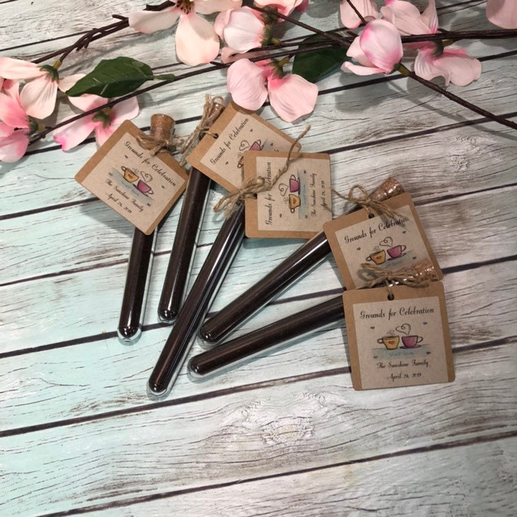 Set of Ten Coffee Test Tube Party Favor Custom Text for Your - Etsy