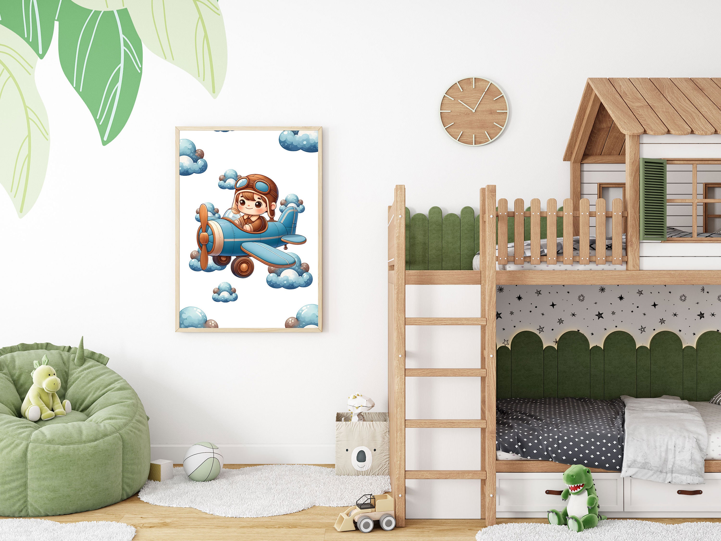 Adorable Fighter Pilot, Printable Nursery Wall Art, Baby Room Decor ...