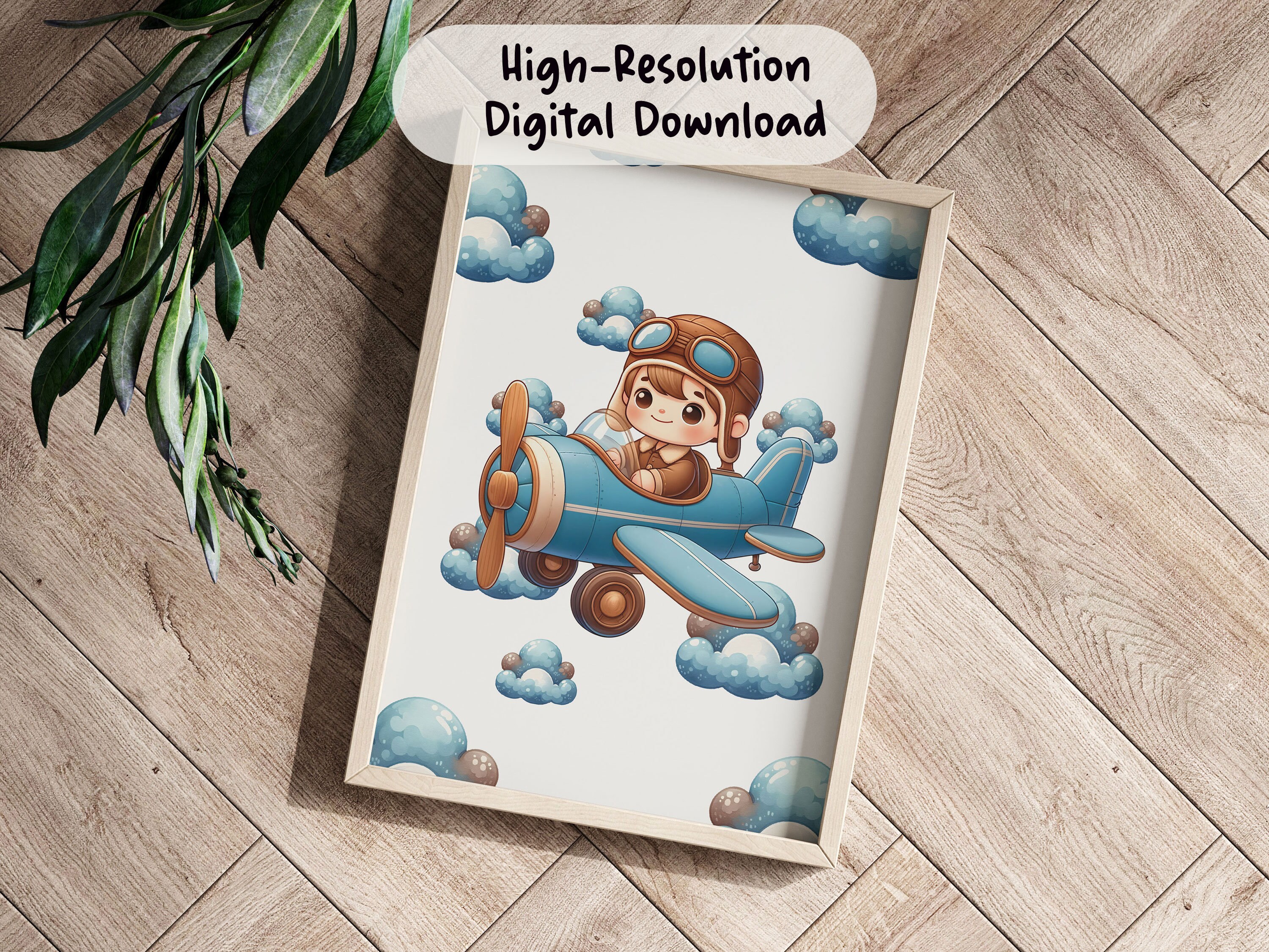 Adorable Fighter Pilot, Printable Nursery Wall Art, Baby Room Decor ...