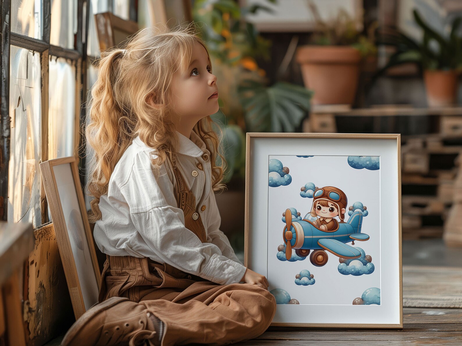 Adorable Fighter Pilot, Printable Nursery Wall Art, Baby Room Decor ...