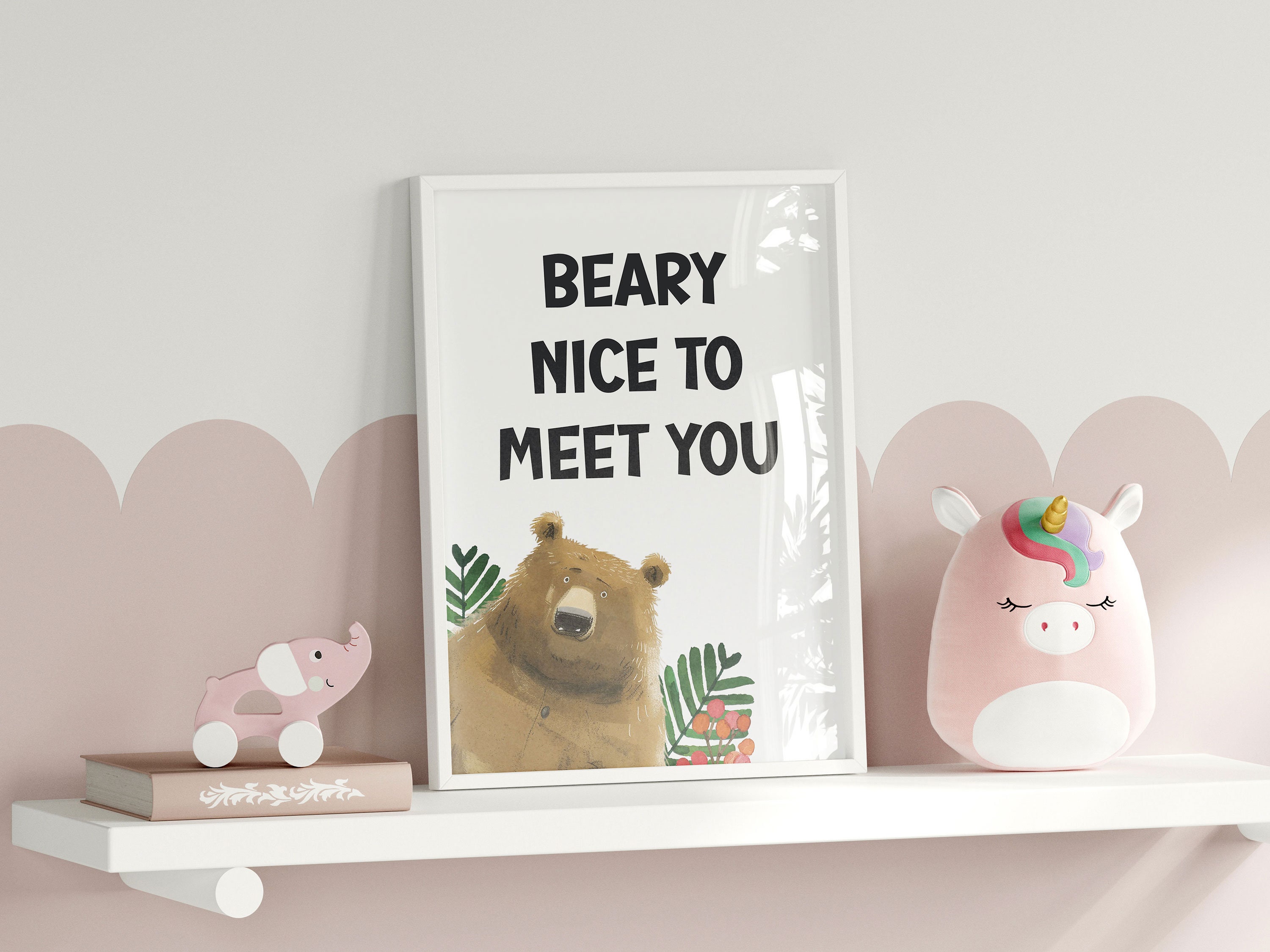 Beary Nice to Meet You Adorable Bear Printable Nursery Room Wall Art ...