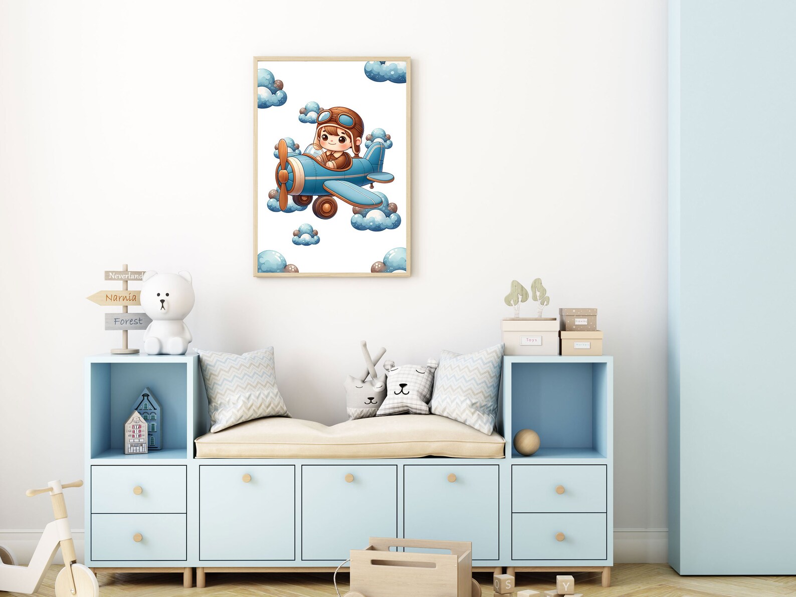Adorable Fighter Pilot, Printable Nursery Wall Art, Baby Room Decor ...