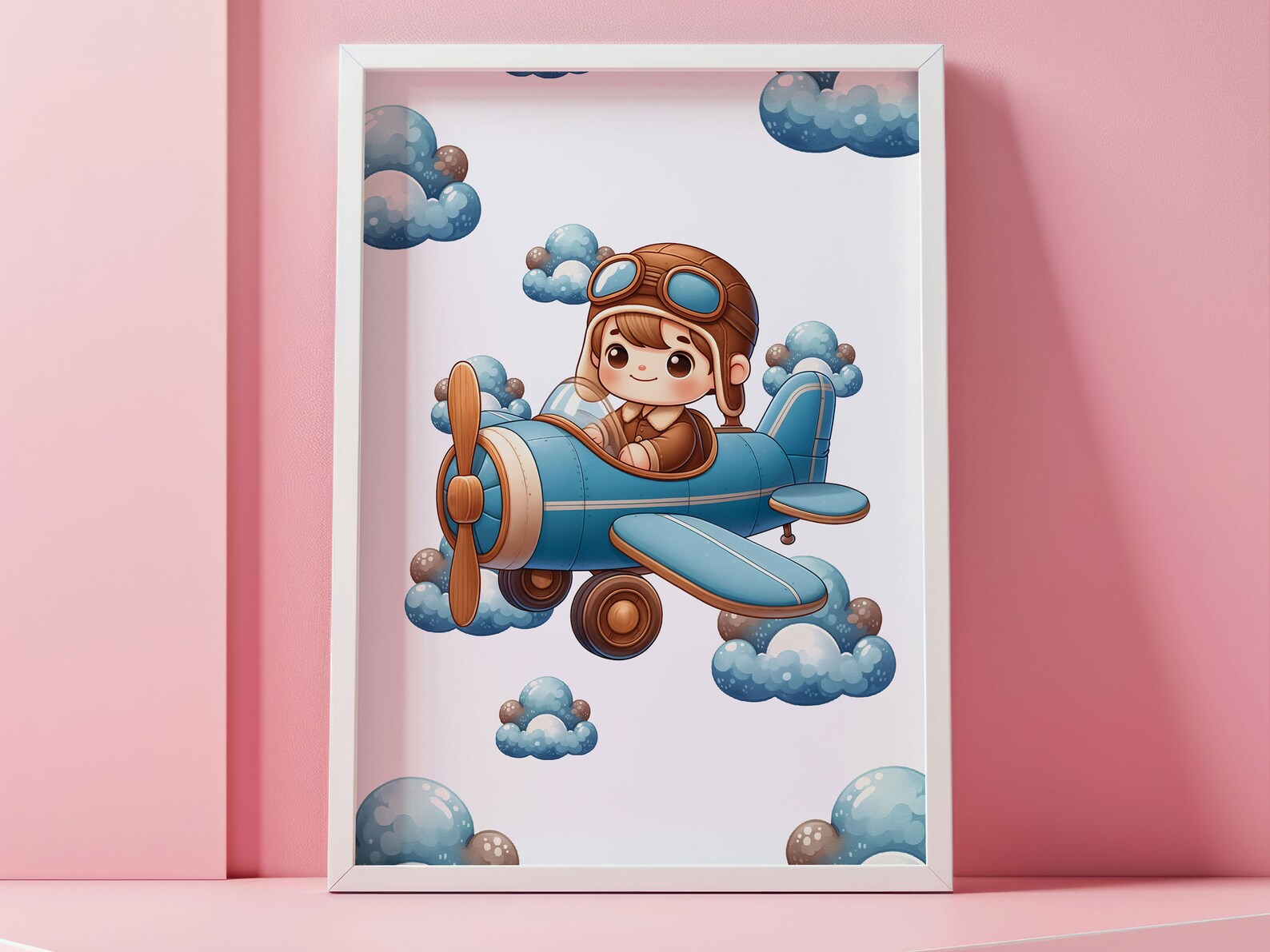 Adorable Fighter Pilot, Printable Nursery Wall Art, Baby Room Decor ...