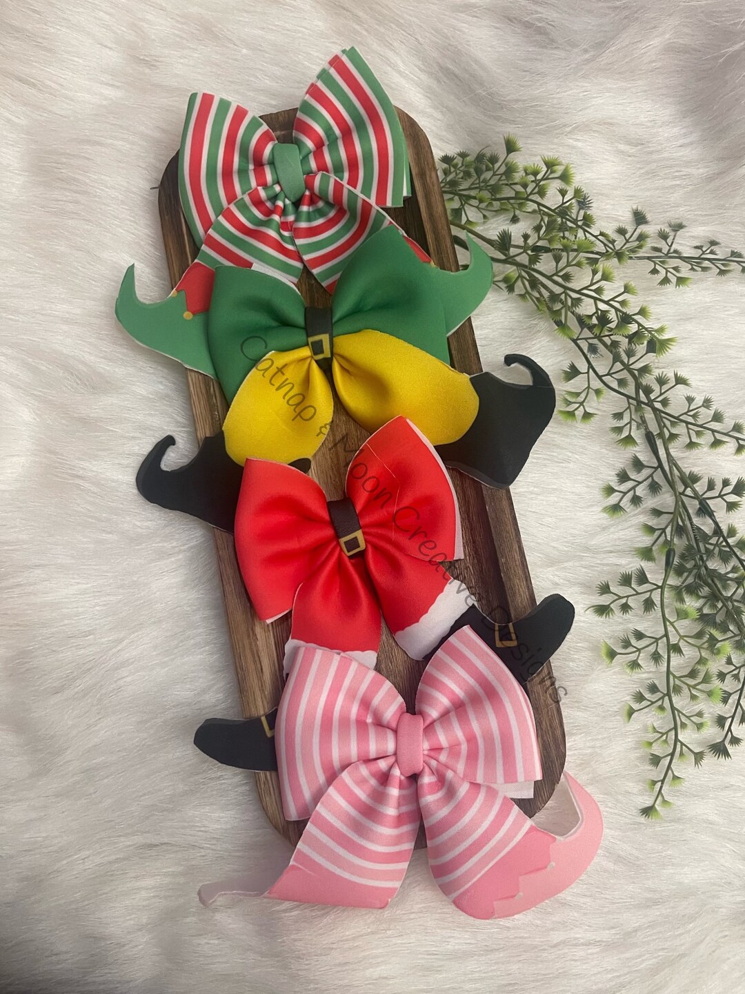 ELF Bows/santa Bows/elf Gifts /christmas Bows/toddler Christmas Bows ...