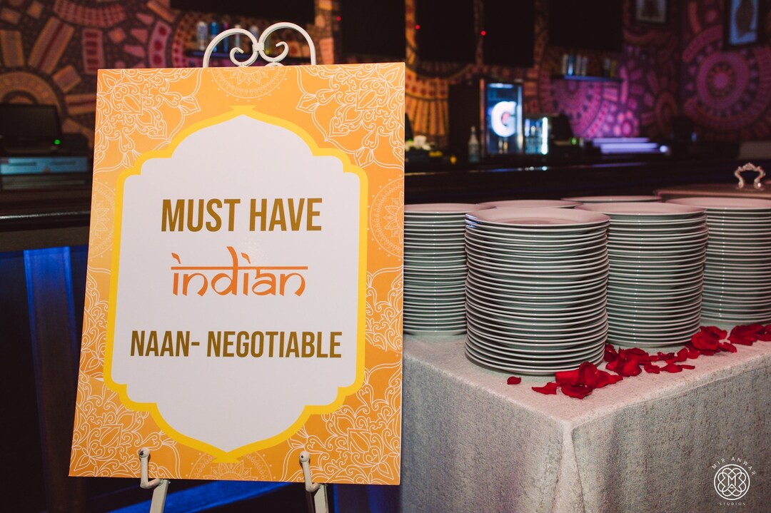 Custom Wedding Food Signage Indian Quirky and Cute - Etsy
