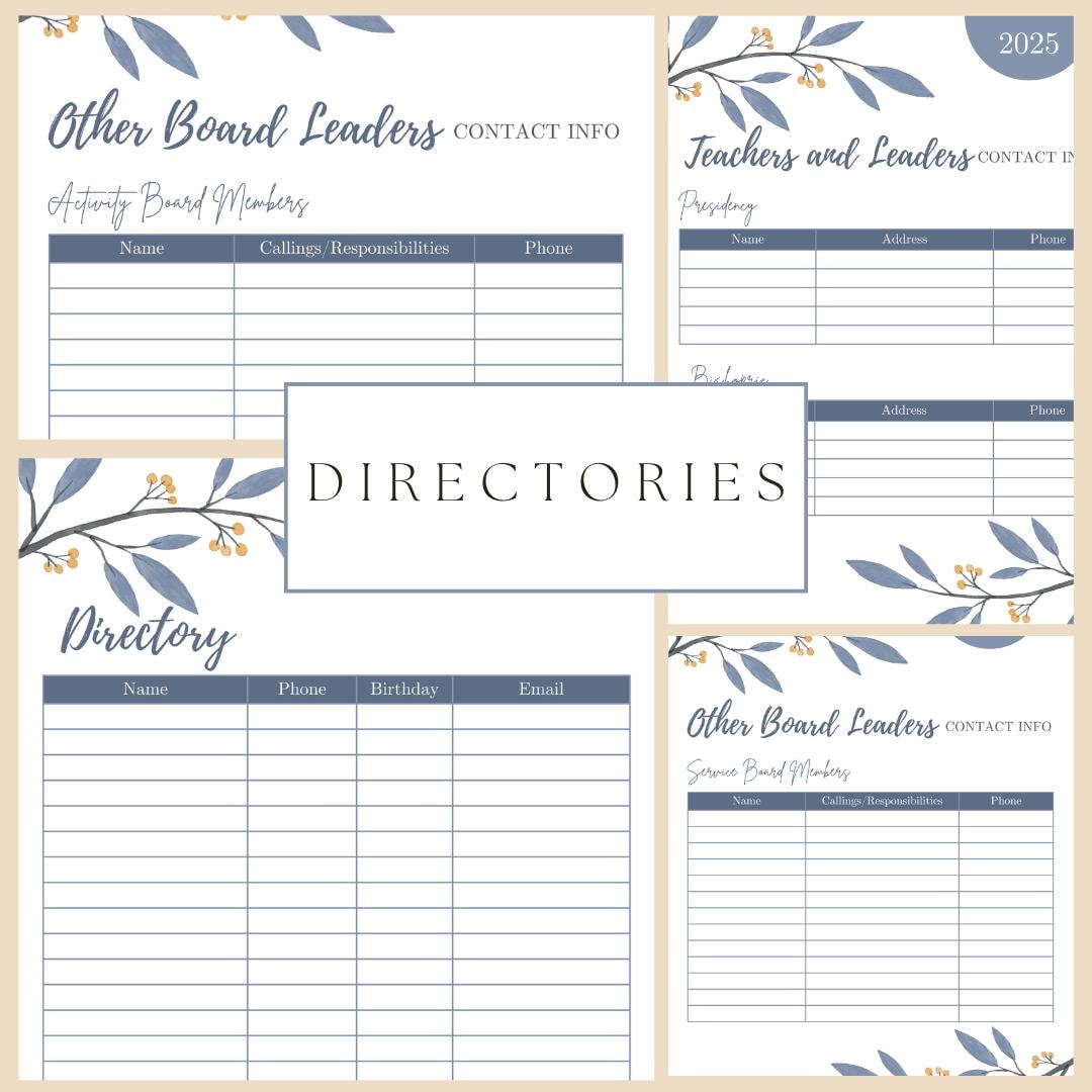 2025 Relief Society Presidency Printable Planner - Leader Binder - LDS ...