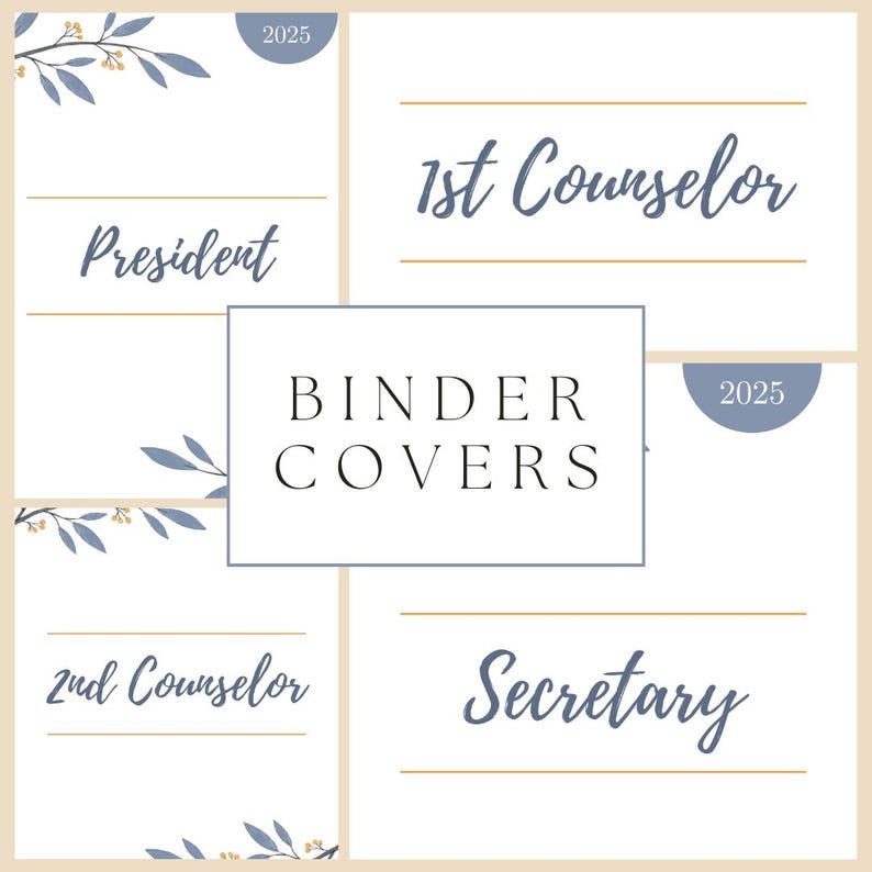 2025 Relief Society Presidency Printable Planner - Leader Binder - LDS ...