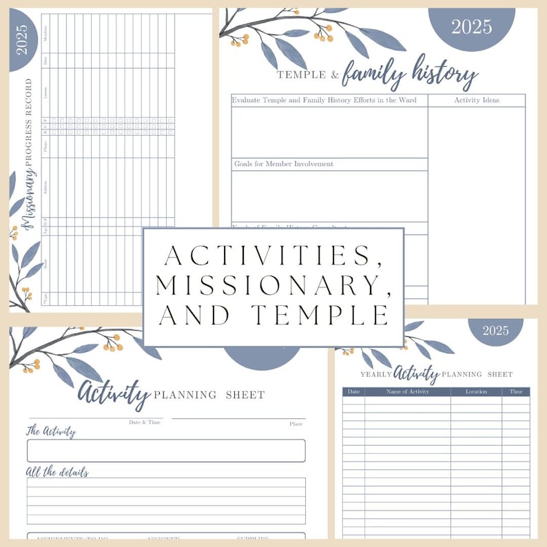 2025 Relief Society Presidency Printable Planner - Leader Binder - LDS ...