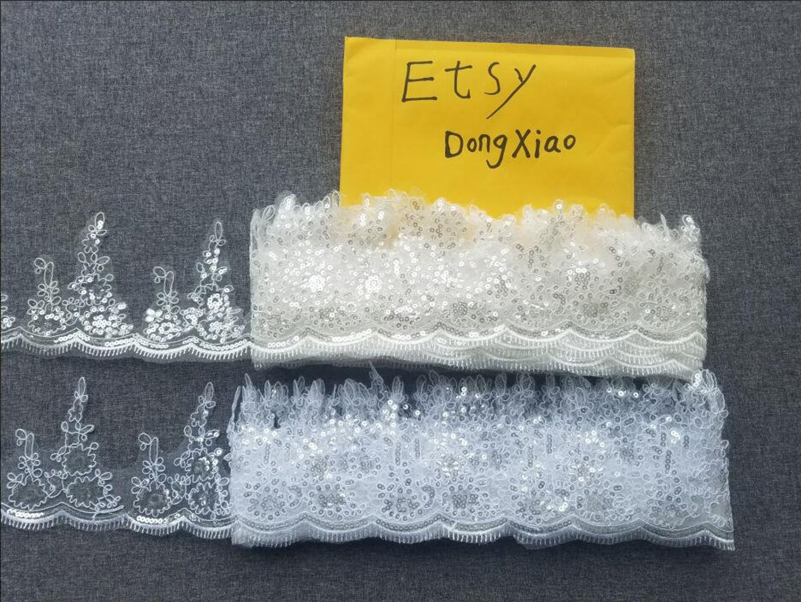 Ivory Sequined Floral Lace Trim / Bridal Wedding Sequined Lace - Etsy