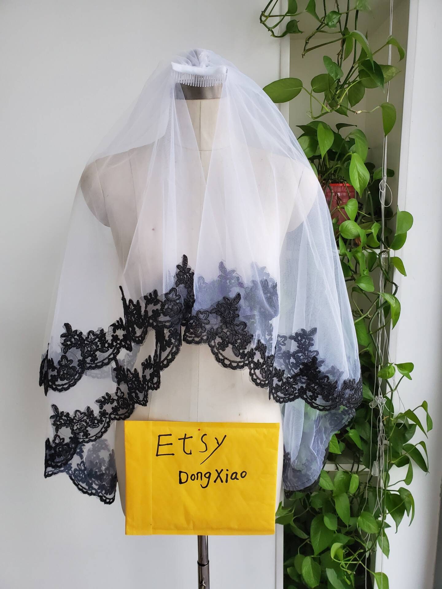 White / Ivory Lace Veil Wedding Lace Veils 2 Layer Elbow Veil - Etsy