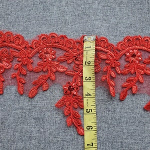 Bright Red Lace Edge Flash Embroidery Lace Wholesale Apply to Lace ...