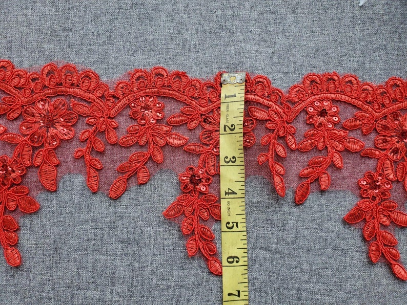 Bright Red Lace Edge Flash Embroidery Lace Wholesale Apply to Lace ...