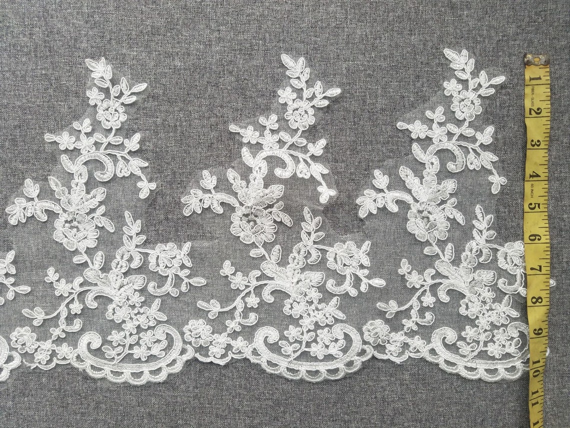 White Lace Trim Ivory Bridal Lace Trim Alencon Lace Trim | Etsy