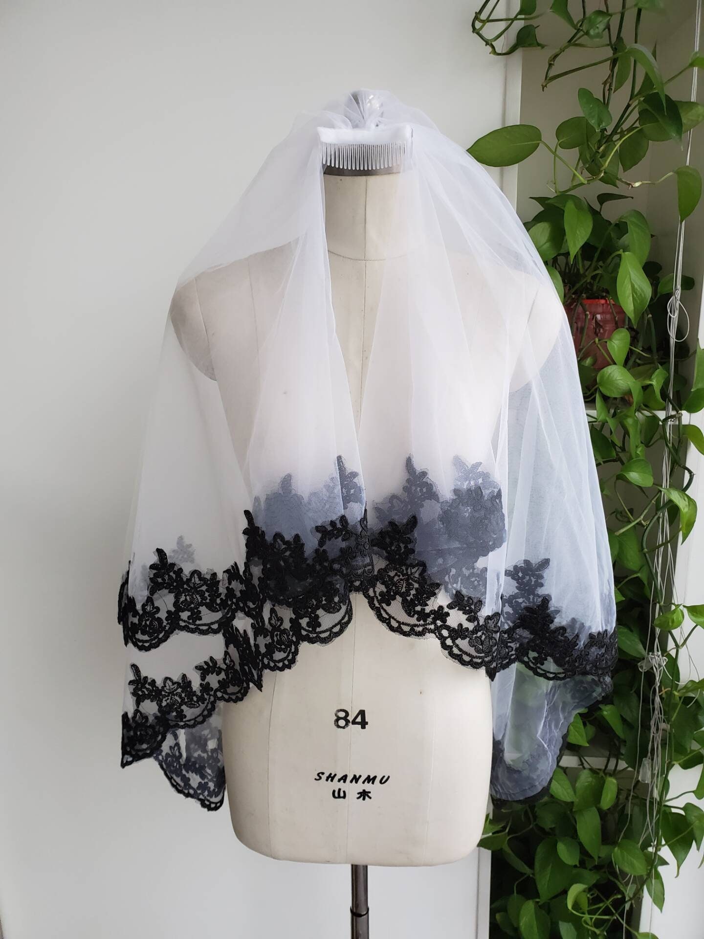 White / Ivory Lace Veil Wedding Lace Veils 2 Layer Elbow Veil - Etsy