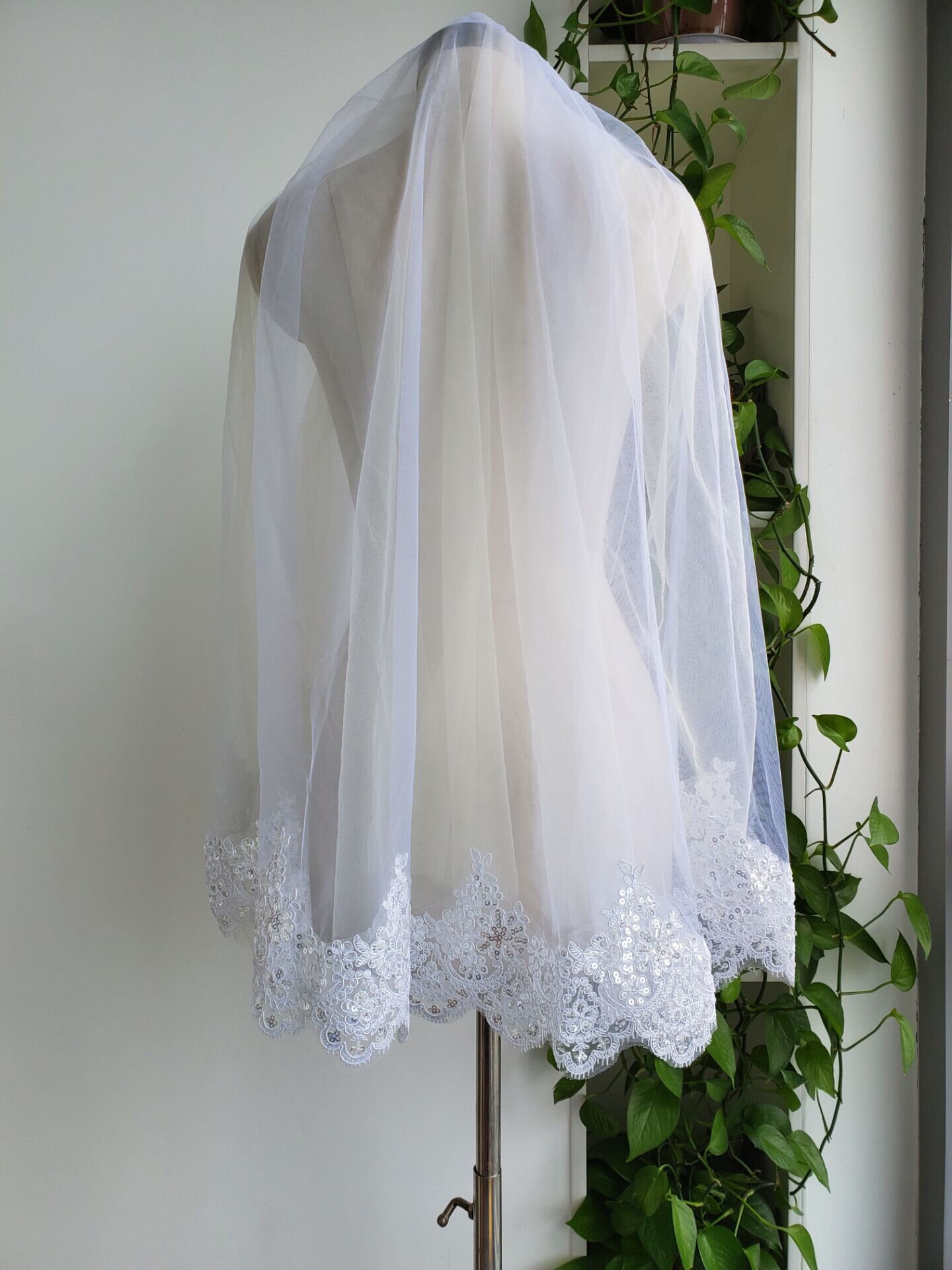 Custom Bride Veil White or Ivory Lace Veil Wedding Lace Veils - Etsy