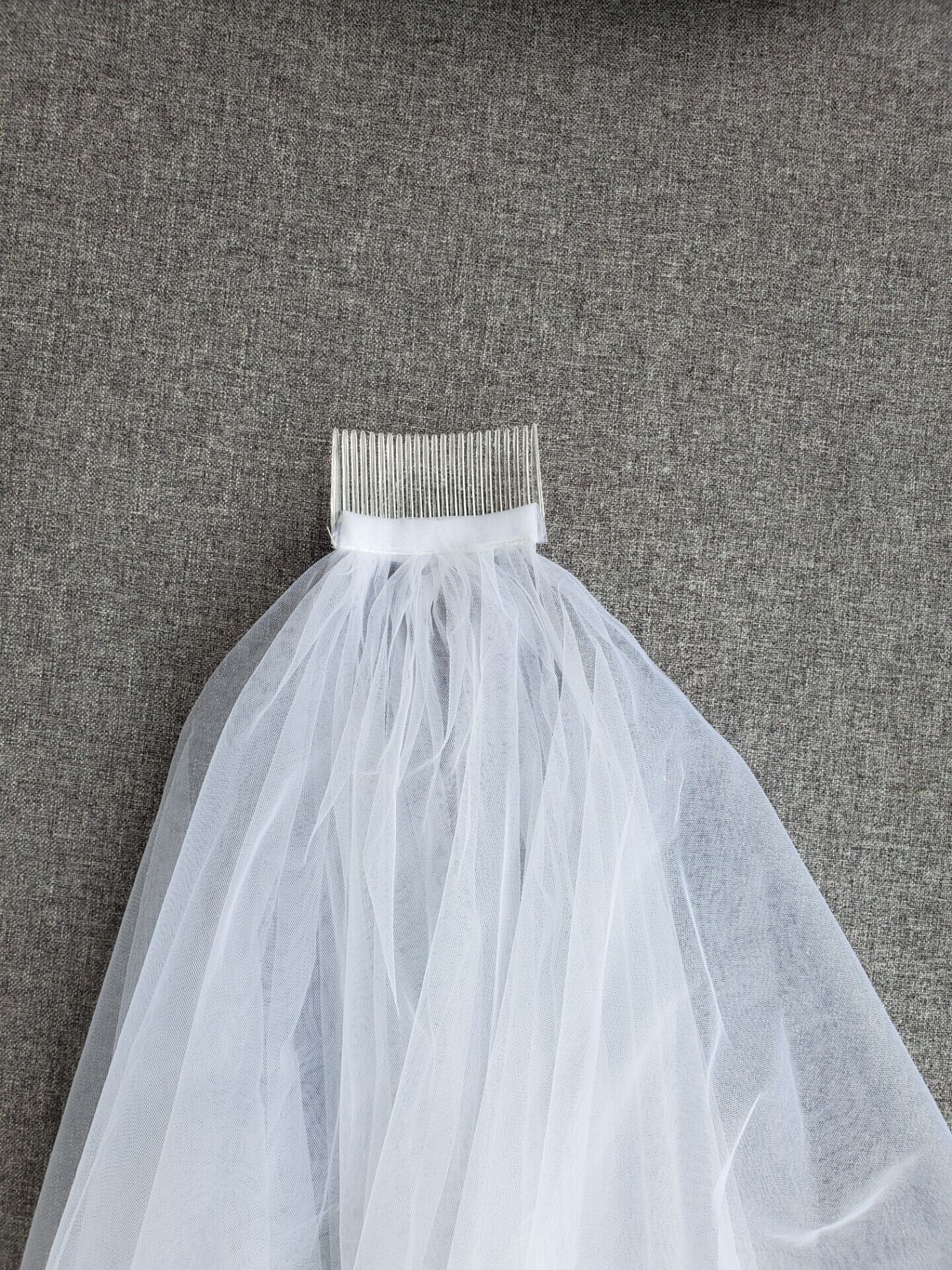 Two-layer purple ribbon bridal veils Quality soft net bride | Etsy