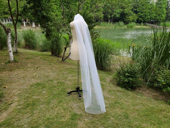 Classic Trimmed Veil Quality Soft Net Bride's Wedding Veil | Etsy