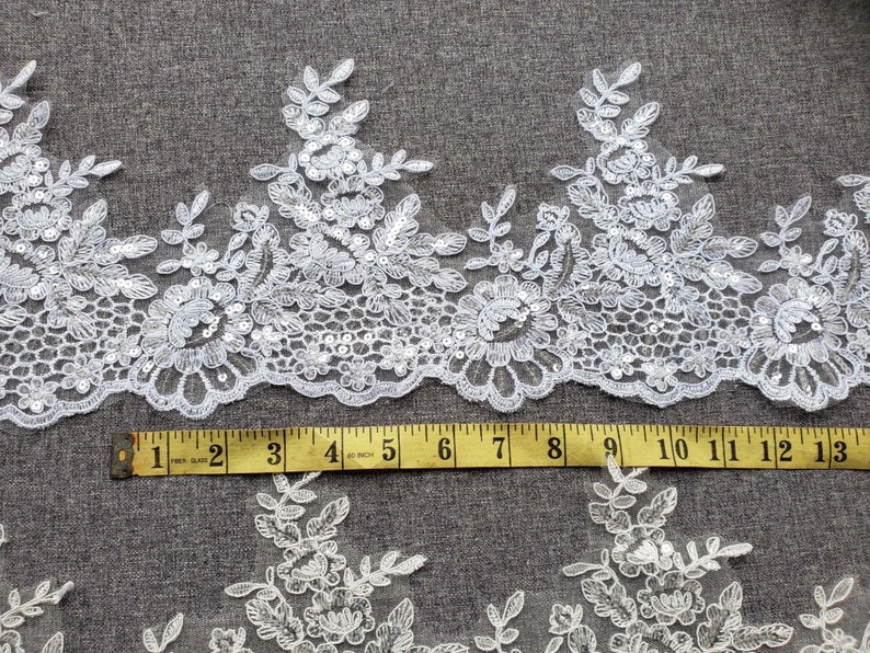 Sequined Lace Lace White or Ivory Wholesale is Suitable for - Etsy