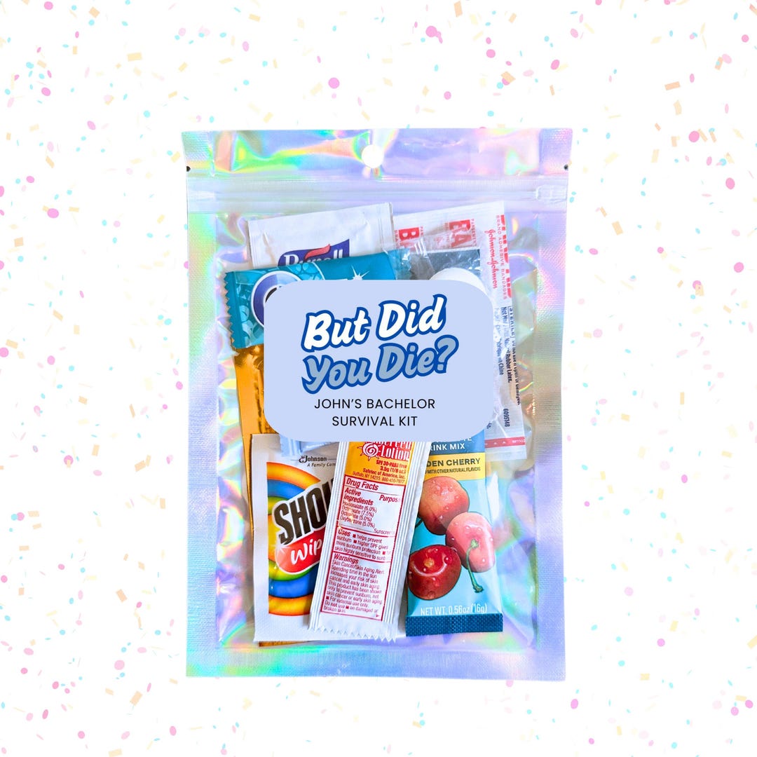 Him Recovery Kit, Bachelor Party Hangover Kit Stickers & Bags, Recovery ...
